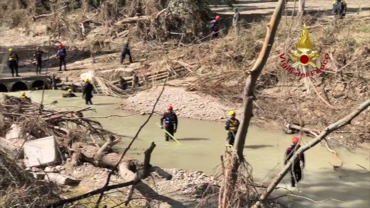 Maltempo nelle Marche, sommozzatori cercano dispersi nel fiume Nevola Maltempo nelle Marche, sommozzatori cercano dispersi nel fiume Nevola